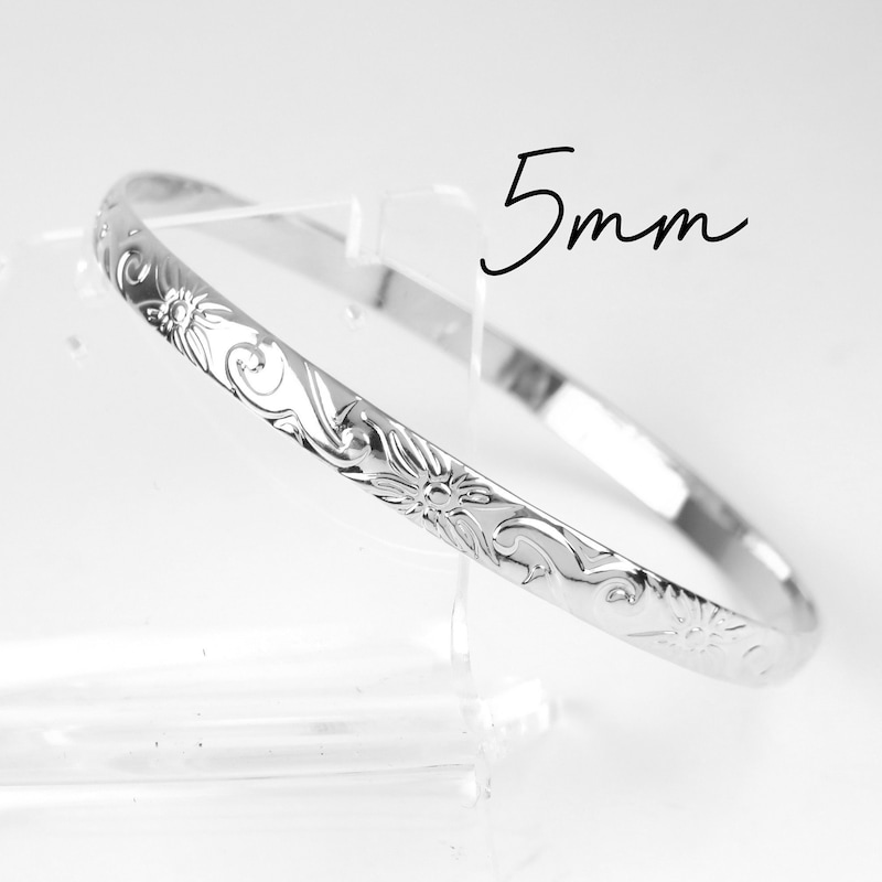 Silver Bangle Plumeria - Etsy