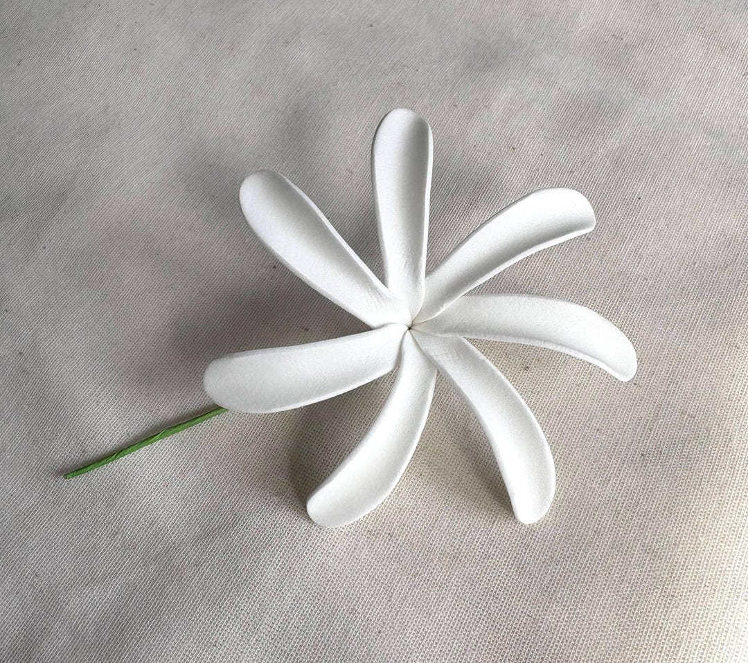 Tiare Foam Flower, 4" Ear Flower, Hair Pick / Tahitian Gardenia ...