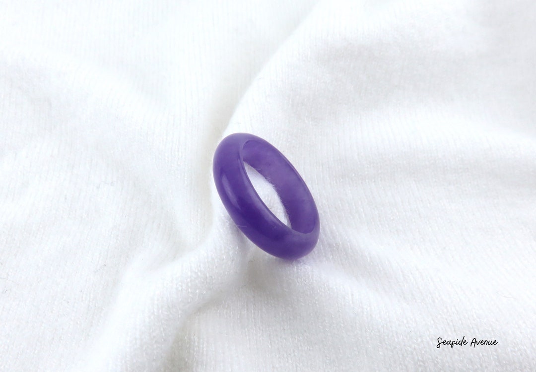Purple Jade Ring Real Jade / Lavender Jade Unisex Comfort - Etsy