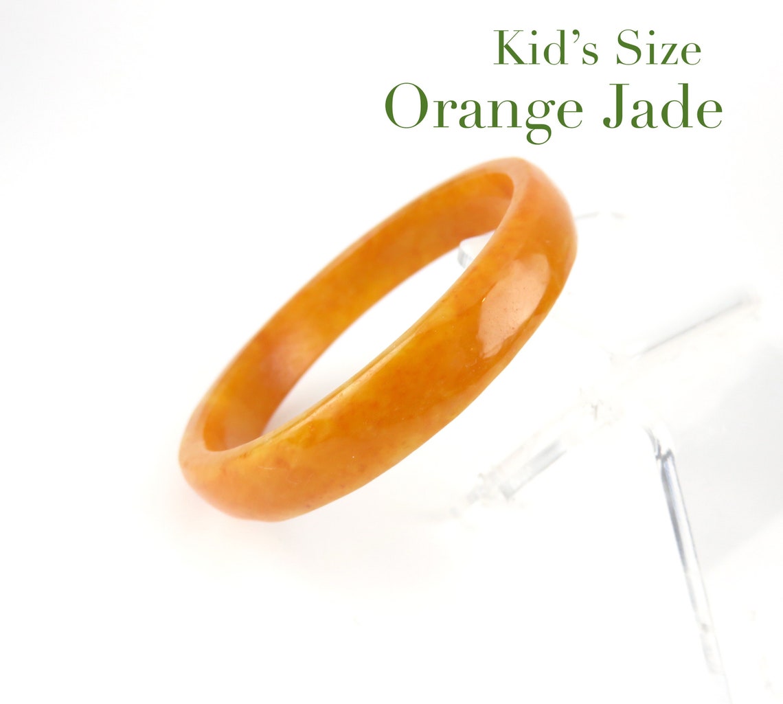 Orange Jade Bangles, Kid's Bangles / 10mm Thickness, Orange Jade for ...