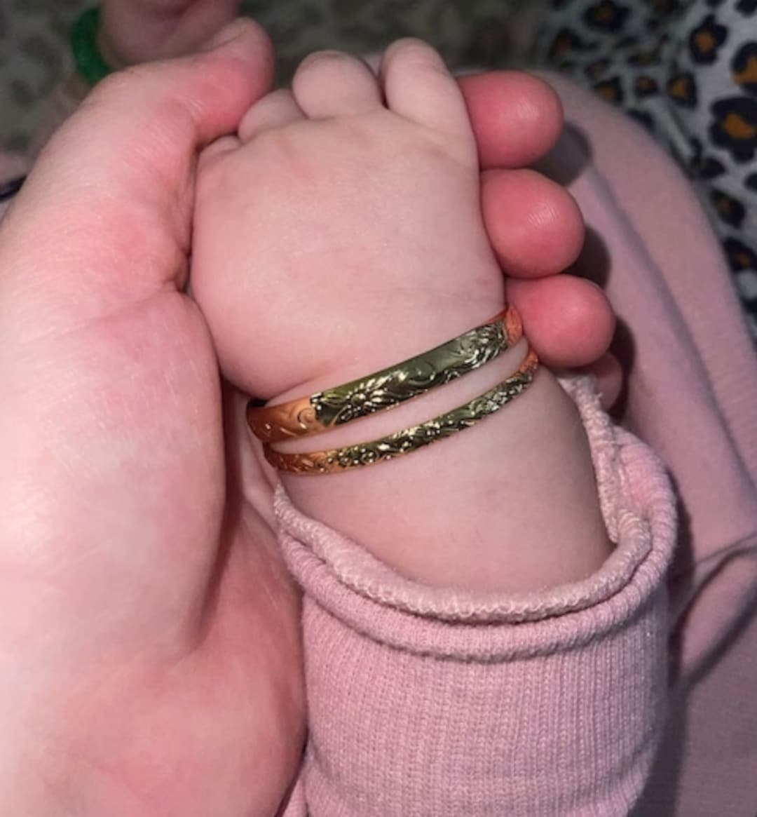 Thin Gold Baby Bangle Hawaiian Heirloom Design Hamilton Hawaiian Gold ...