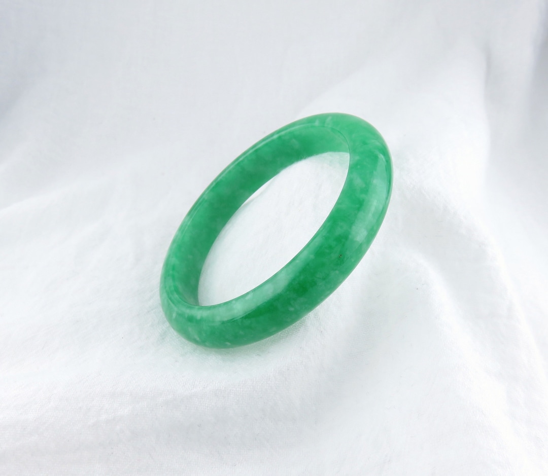 Real Jade Bangle, Natural Green Jade Bangles / Round, Smooth, High ...