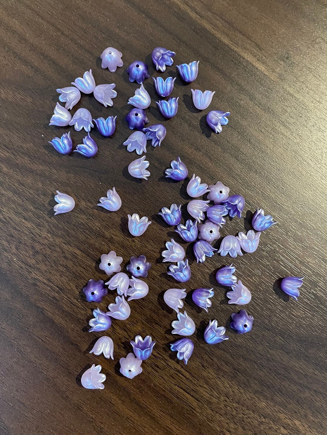 Purple Pakalana Flowers Loose Beads / DIY Variety Purple Pakalana ...