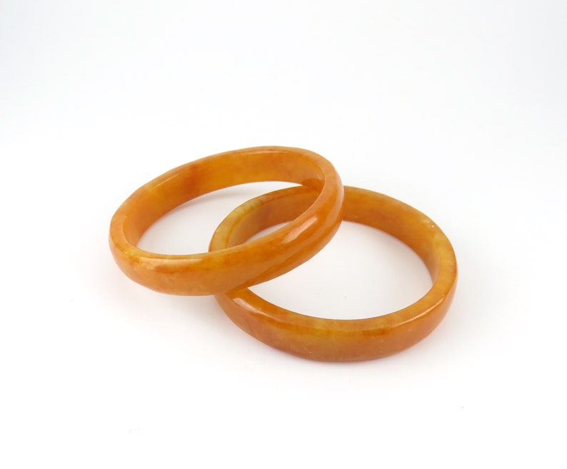 Orange Jade Bangles, Kid's Bangles / 10mm Thickness, Orange Jade for ...