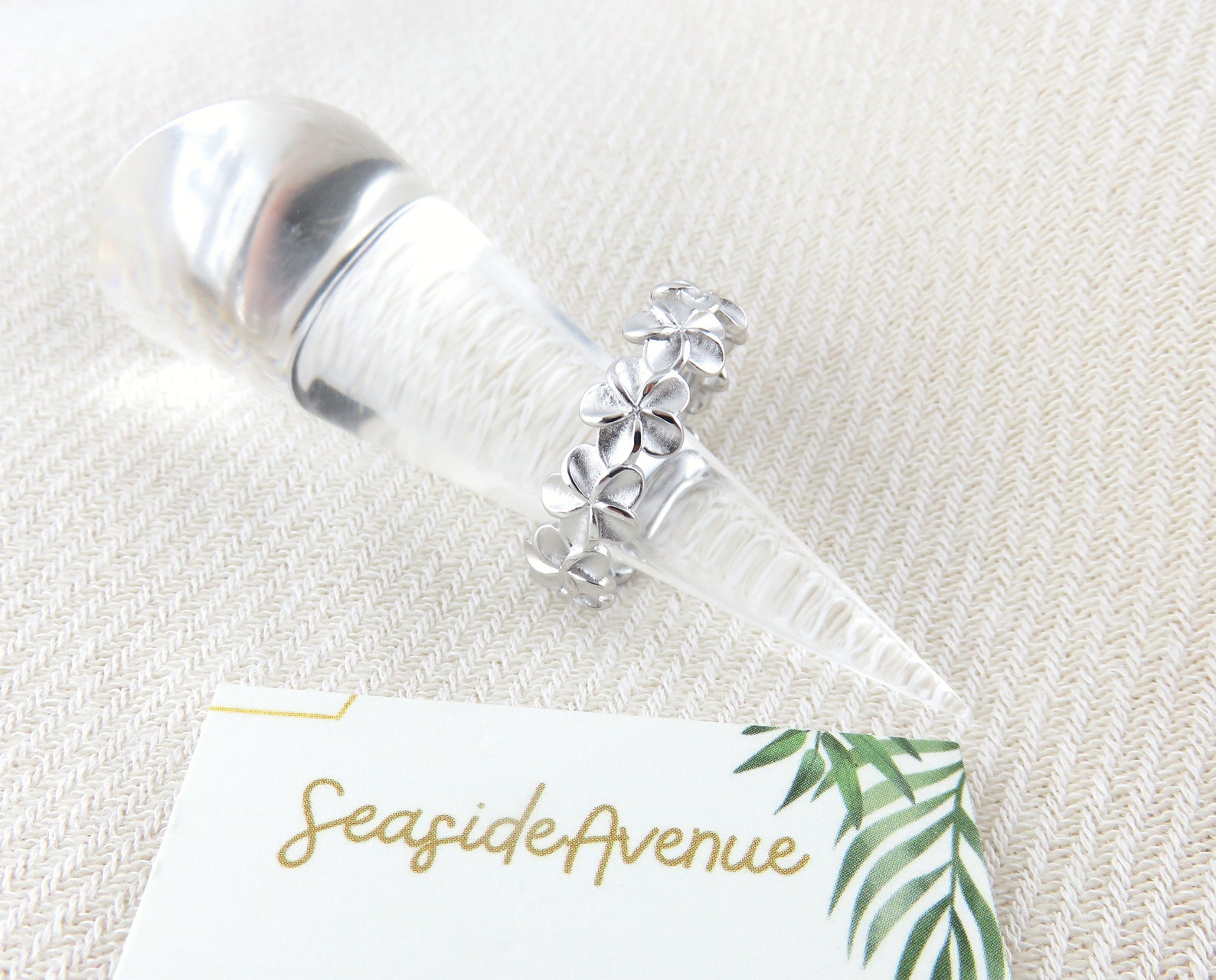 5mm Silver Plumeria Flower Band Lei Ring Minimalist Hawaiian - Etsy