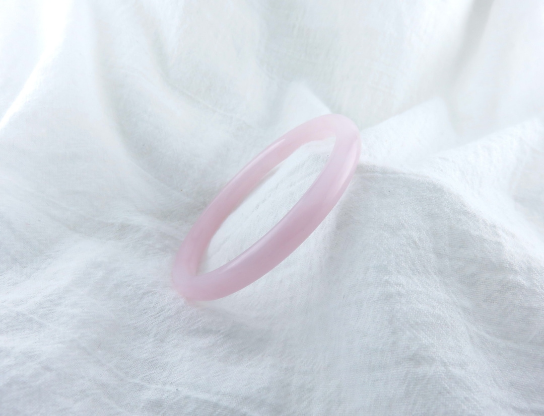 Pink Jade Bangle / 8mm Jade Bangle, Round, Smooth, High Quality Jade ...