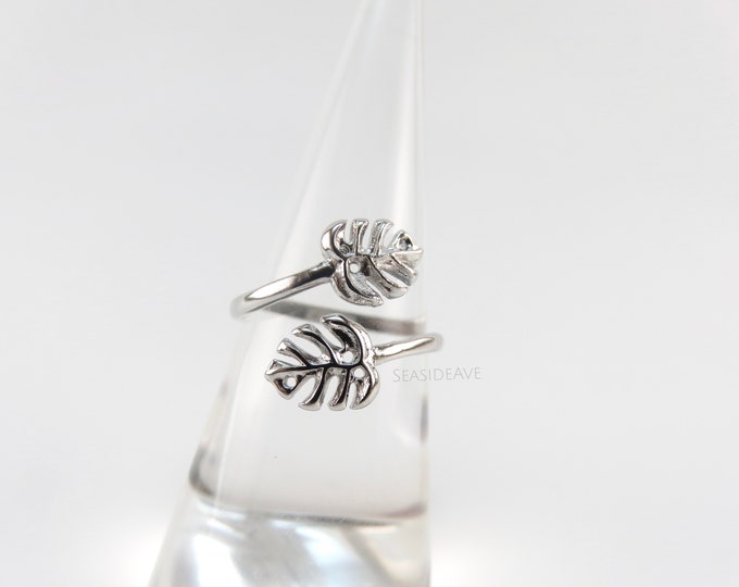 Monstera Leaf Ring, Monstera Ring, Leaf Ring, Sterling Silver, Palm ...