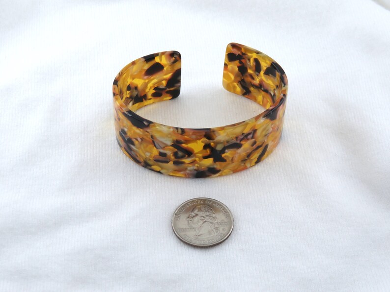 Tortoise Shell Acrylic Brown Bangle / Turtle Shell Design, Thick Bangle ...