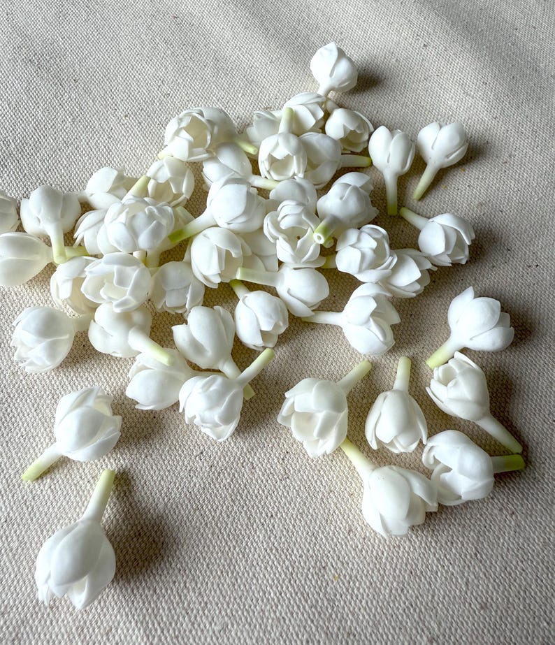 Half Bloom Pikake Clay Flowers, White Pikake, Pikake Clay Flowers for ...