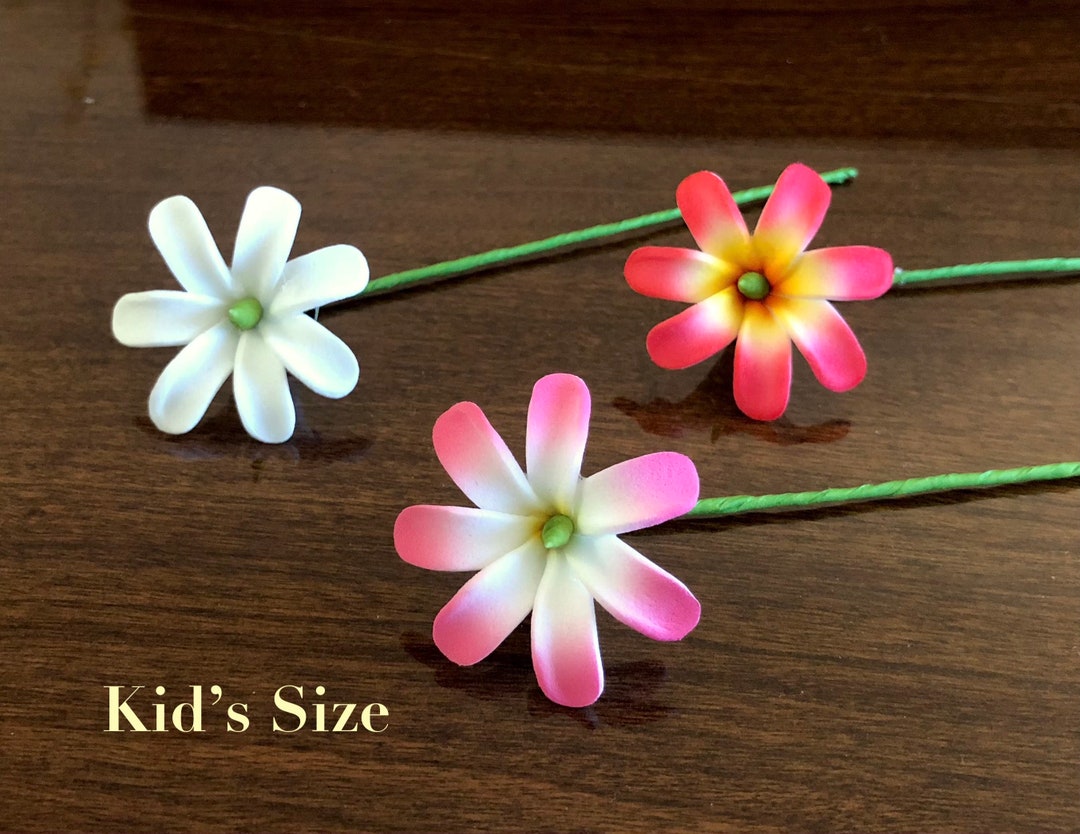 Kid's Size Small Tiare Foam Flower 1.25", Ear Flower / Hawaiian Flower ...