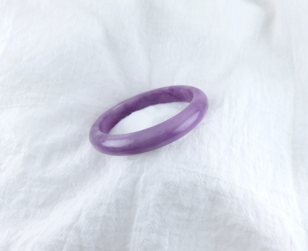 Natural Purple Jade Bangle, 10mm, Grade A Real Jade, Burma Jade ...