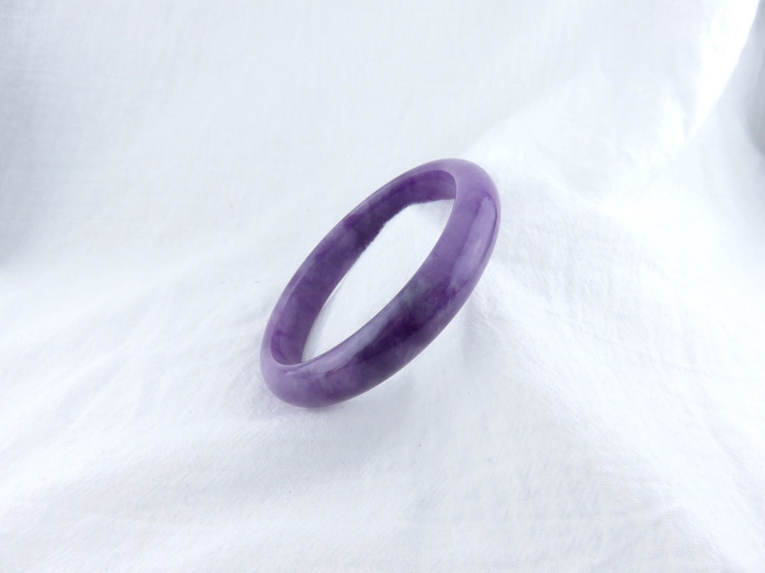 Natural Purple Jade Bangle, Deep Purple, 7.5 59.8 Mm, Grade A Real Jade ...
