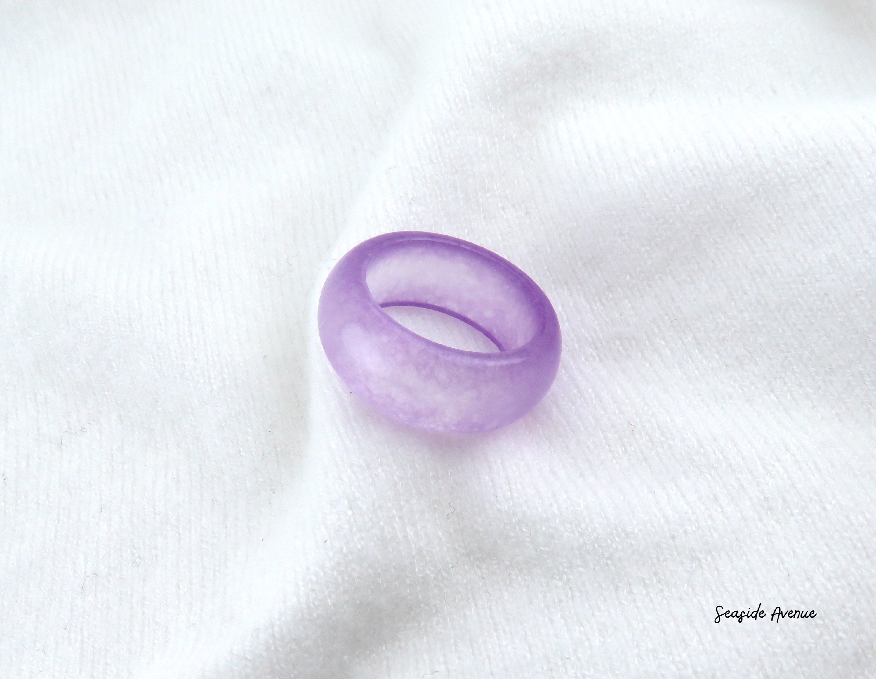 Translucent Real Jade Ring Purple Jade / Lavender Purple - Etsy