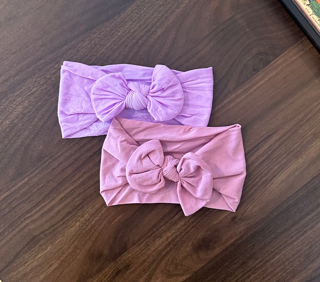 Soft Baby Bow Headbands, Purple, Lilac, Head Band, Big Bow, Baby Girl ...
