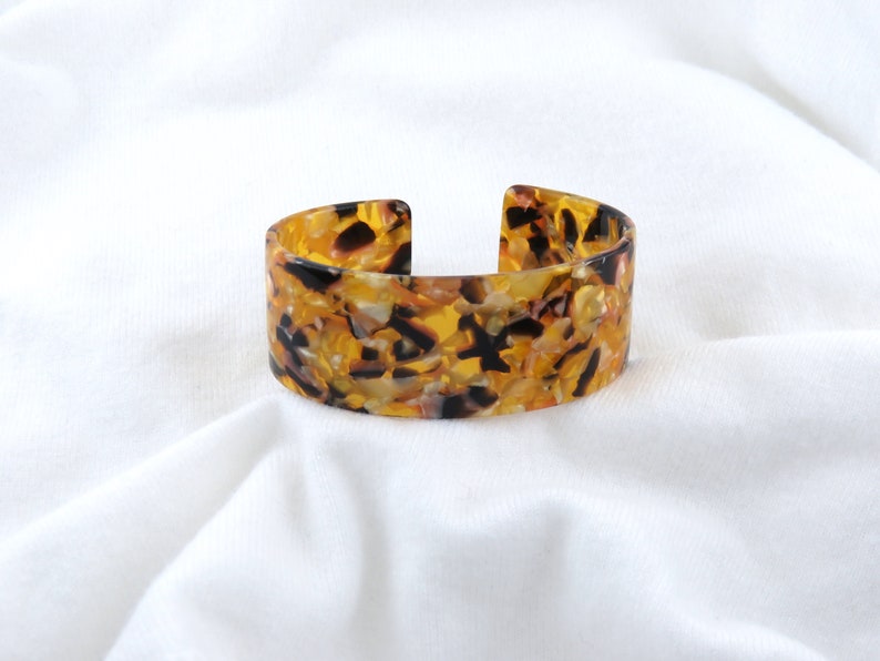 Tortoise Shell Acrylic Brown Bangle / Turtle Shell Design, Thick Bangle ...