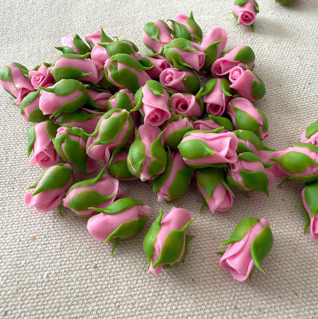 Light Pink Rose Clay Flowers, Rose Flowers for Jewelry Making, DIY ...