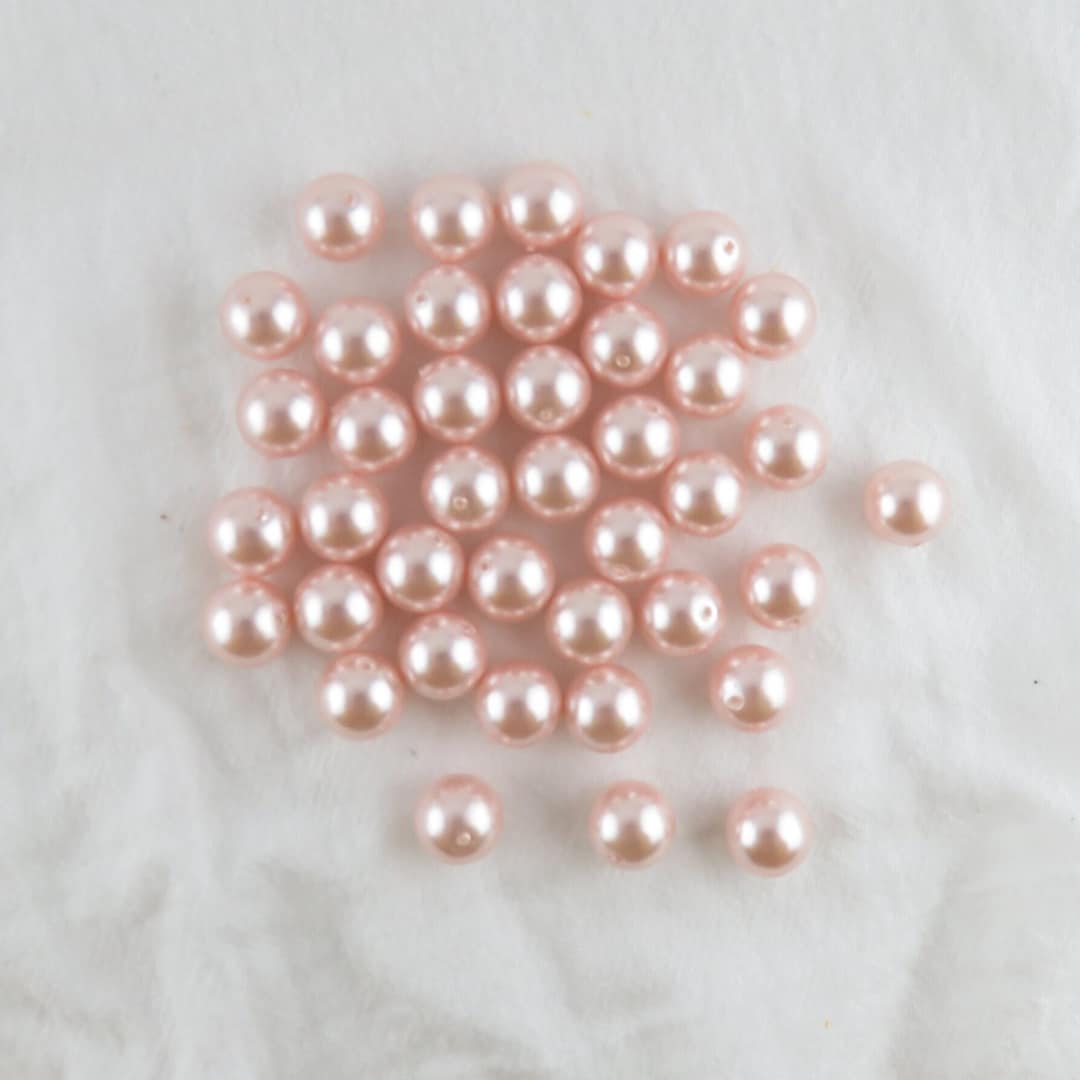 Pink Pearls, Center Drilled / 8mm or 10mm Loose Shell Pearls for ...