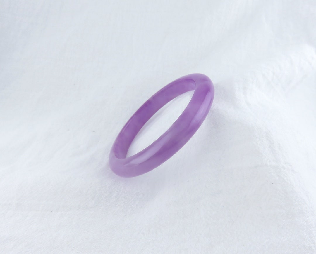 Natural Purple Jade Bangle, 7” 55.6 Mm, Grade A Real Jade, Burma Jade ...