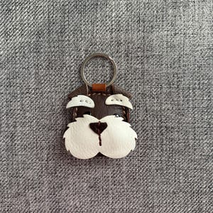Leather Schnauzer Keychain, Handmade Keychain, Dog Key Chain, Dog Lover ...