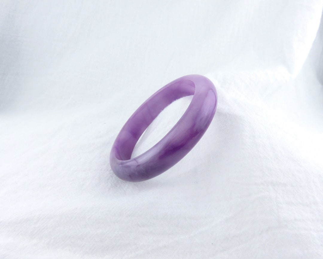 Natural Purple Jade Bangle, 7.5” 59 Mm, Grade A Real Jade, Burma Jade ...