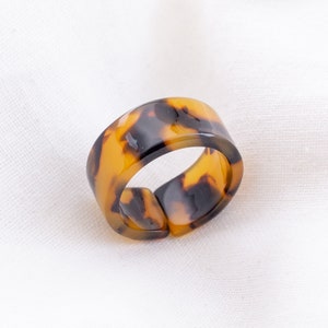 Brown Tortoise Shell Acrylic Ring / Brown Faux Turtle Shell, Adjustable ...