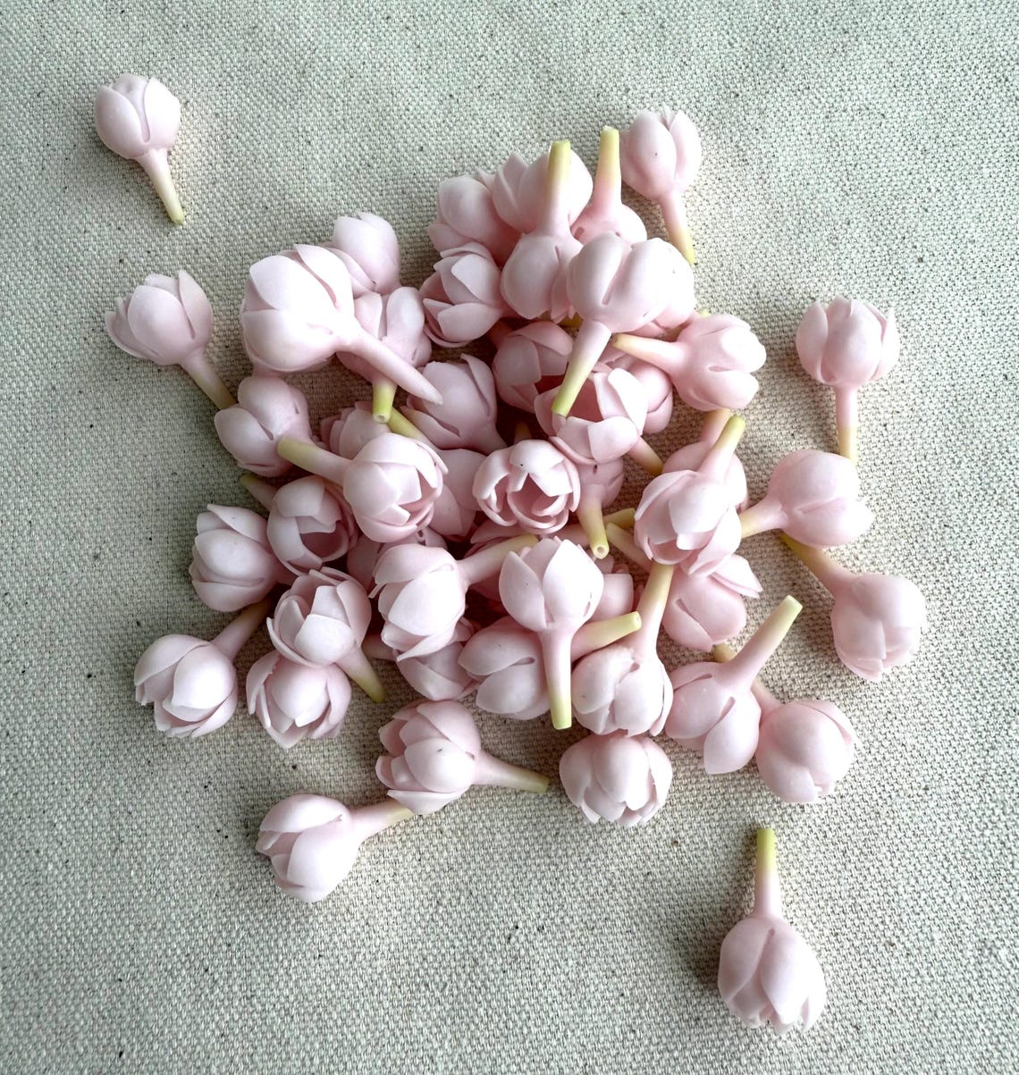 Pink Partially Blooming Pikake Clay Flowers, White Pikake, Bags of 25 ...