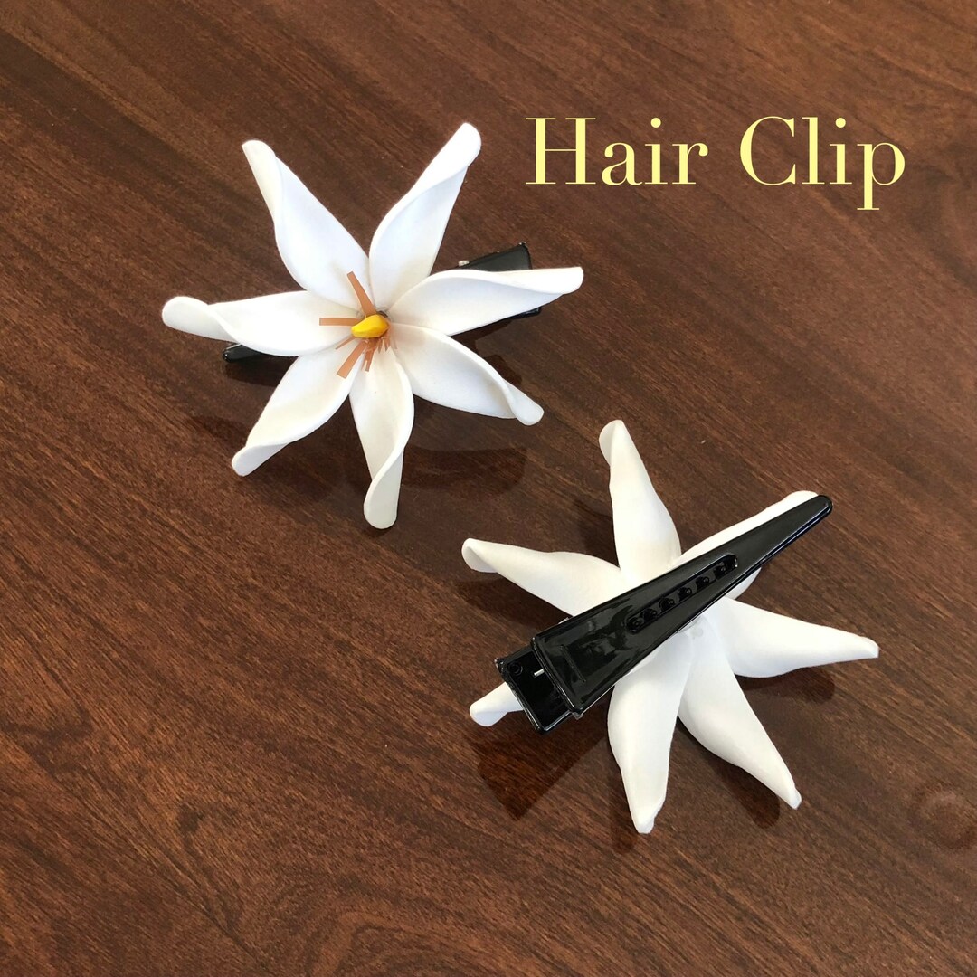 Tiare Foam Flower Hair Clip / Tahitian Gardenia, Hair Clip, Kid's and ...