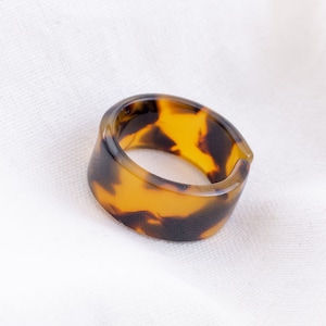 Brown Tortoise Shell Acrylic Ring / Brown Faux Turtle Shell, Adjustable ...