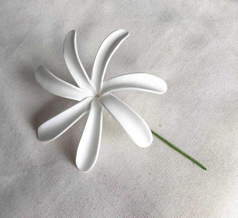 Tiare Foam Flower, 4" Ear Flower, Hair Pick / Tahitian Gardenia ...