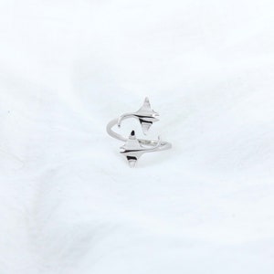 Two Manta Ray Ring / 925 Sterling Silver Manta Ring / Adjustable Wrap ...