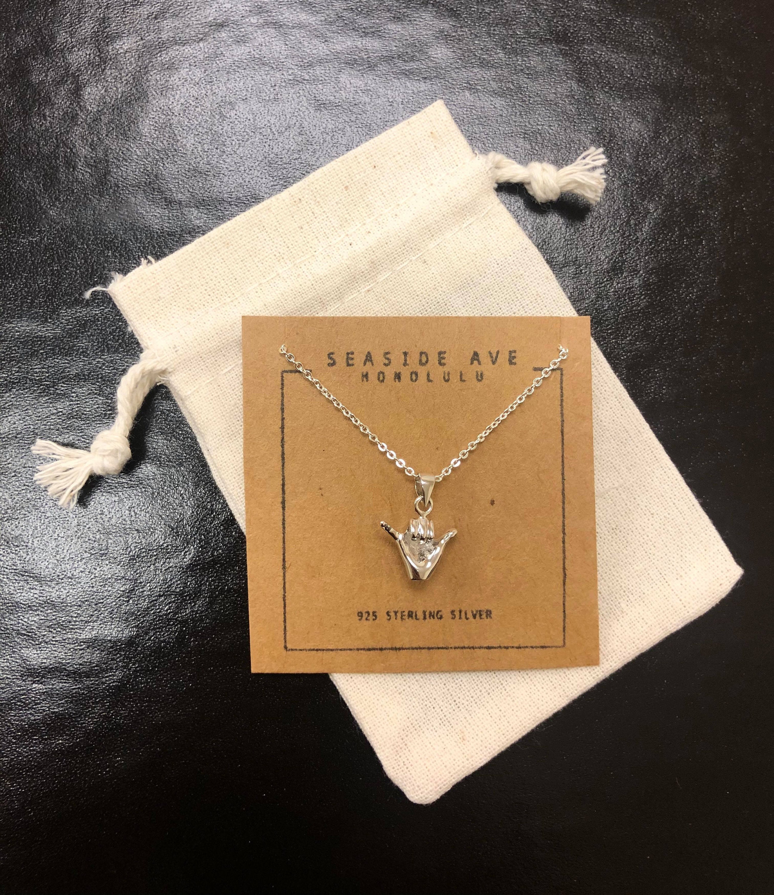 925 Sterling Silver Shaka Necklace With 18 Inch Chain - Etsy