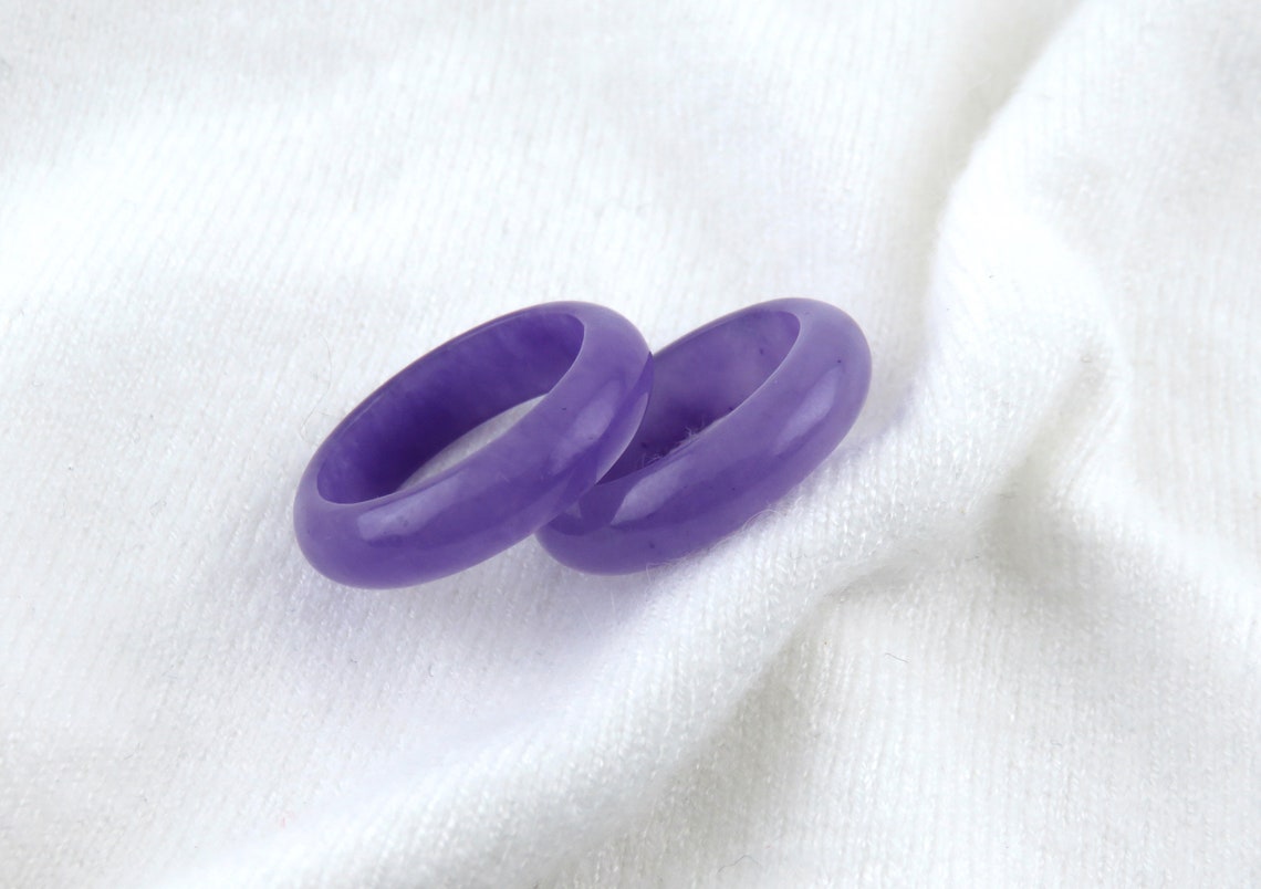 Purple Jade Ring Real Jade / Lavender Jade Unisex Comfort - Etsy