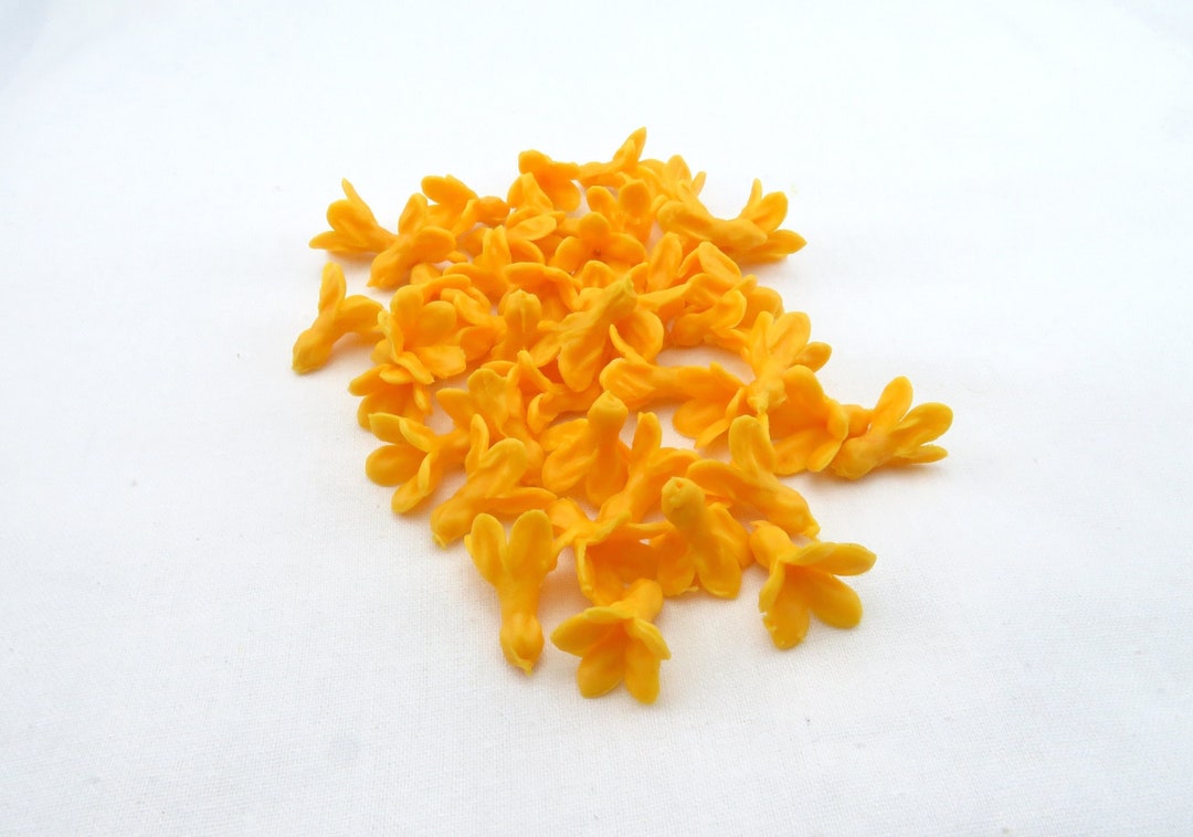 Orange-yellow Pakalana Clay Flowers, Clay Flowers for Jewelry Making ...
