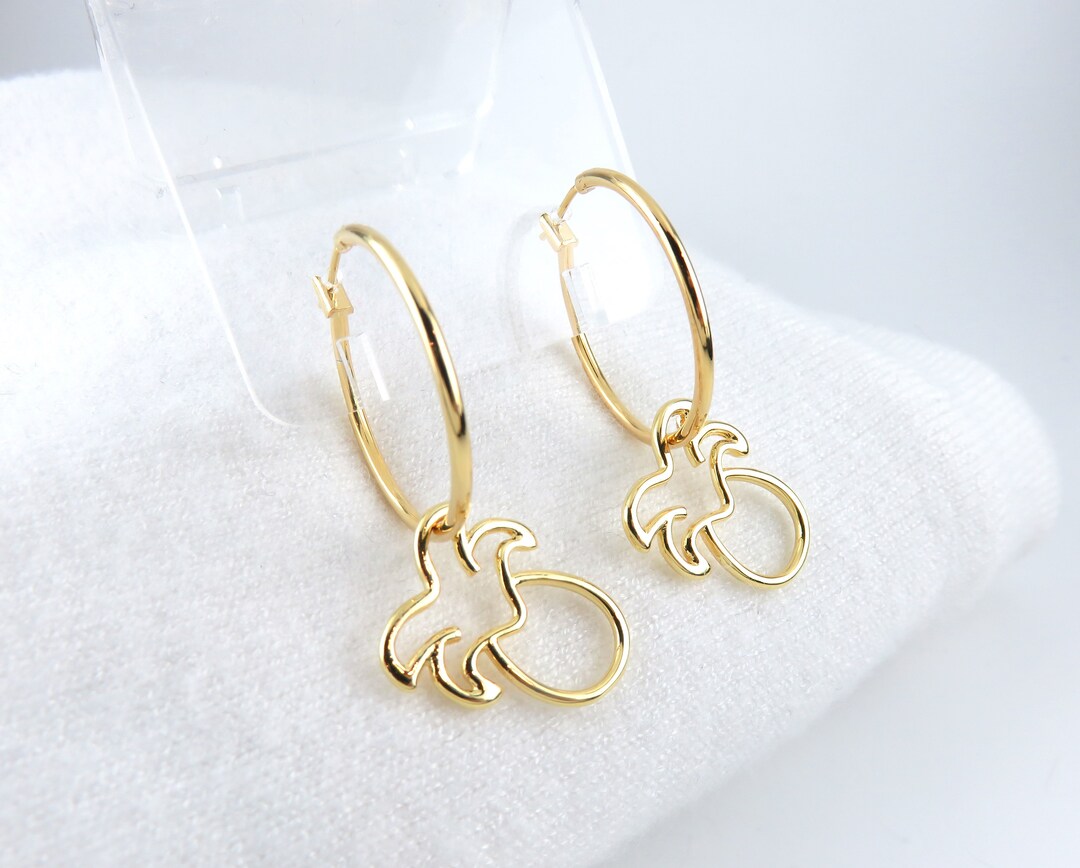 Pineapple Gold Hoop Earrings / Hamilton Gold Earrings, Minimalist ...