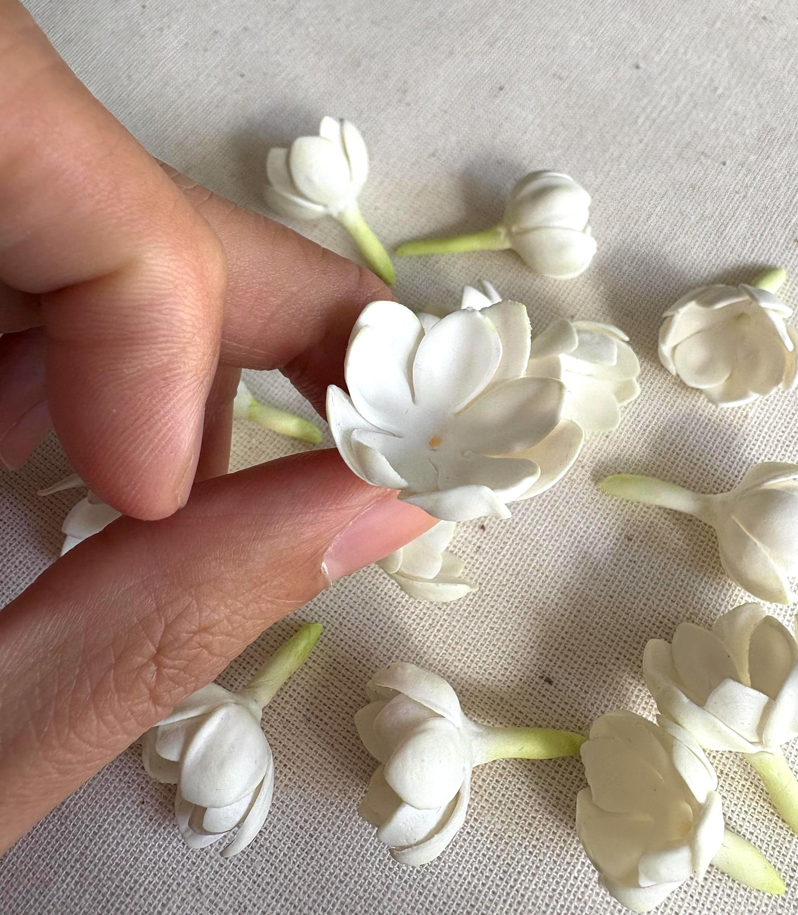 Partially Blooming Pikake Clay Flowers, White Pikake, Bags of 25 or 50 ...