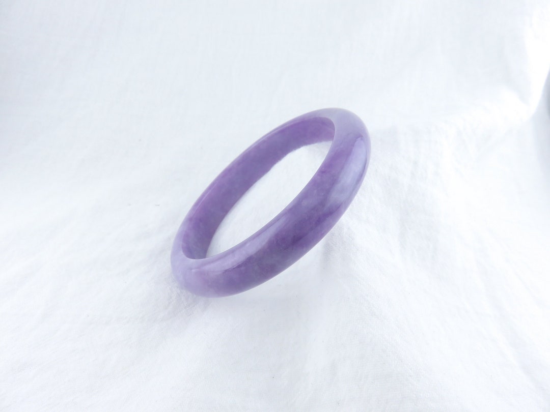 Natural Purple Jade Bangle, Light Purple, 7.5” 60 Mm, Grade A Real Jade ...