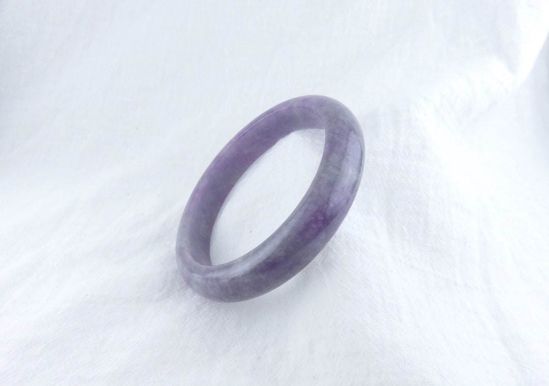 Natural Purple Jade Bangle, 7.5” 59mm, Grade A Real Jade, Burma Jade ...