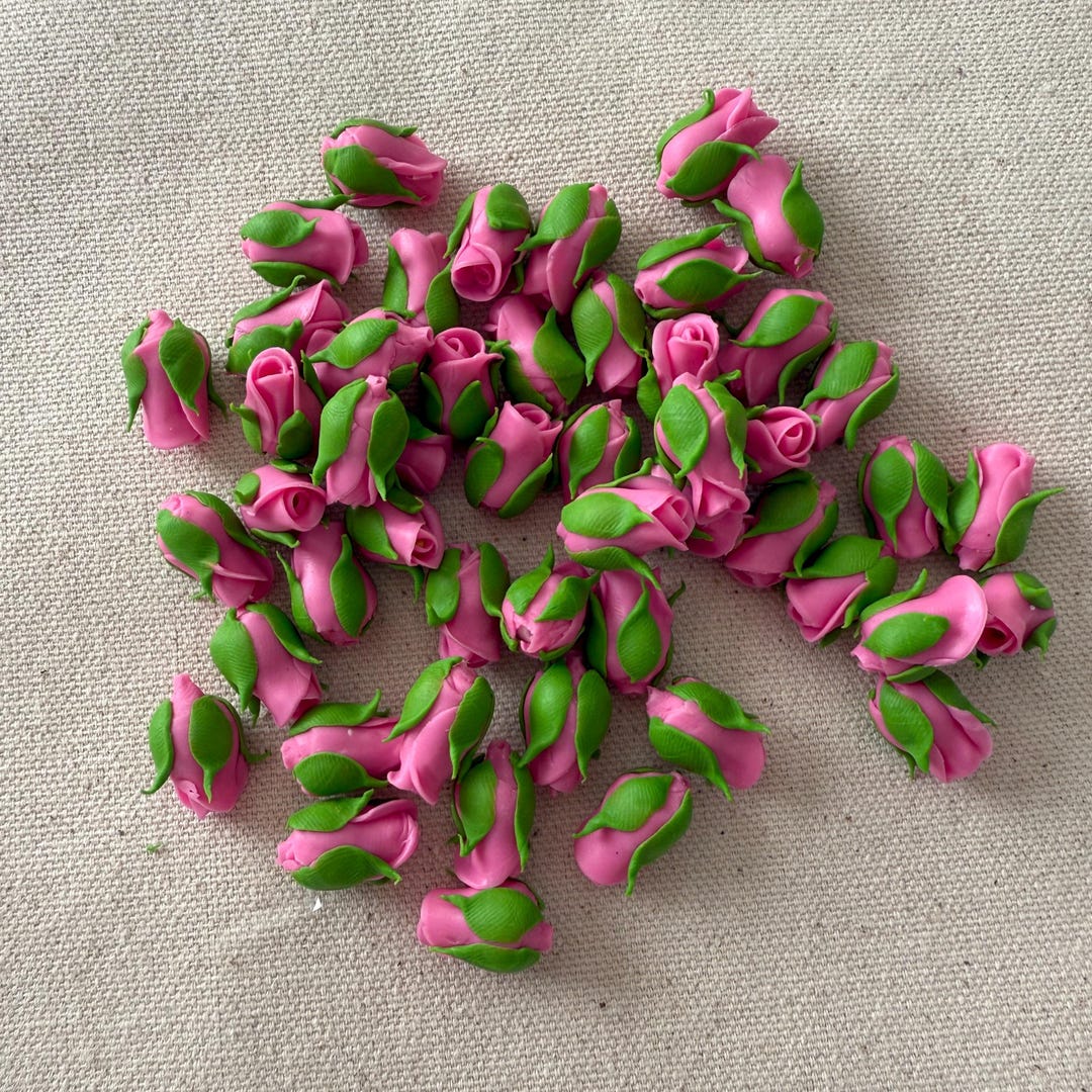 Pink Rose Clay Flowers, Rose Flowers for Jewelry Making, DIY Flowers ...