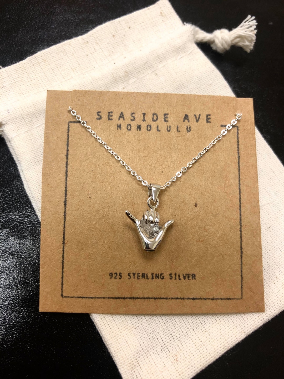 925 Sterling Silver Shaka Necklace With 18 Inch Chain - Etsy