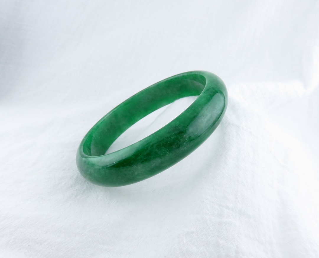 Real Jade Bangle, Natural Green Jade Bangles / Round, Smooth, High ...