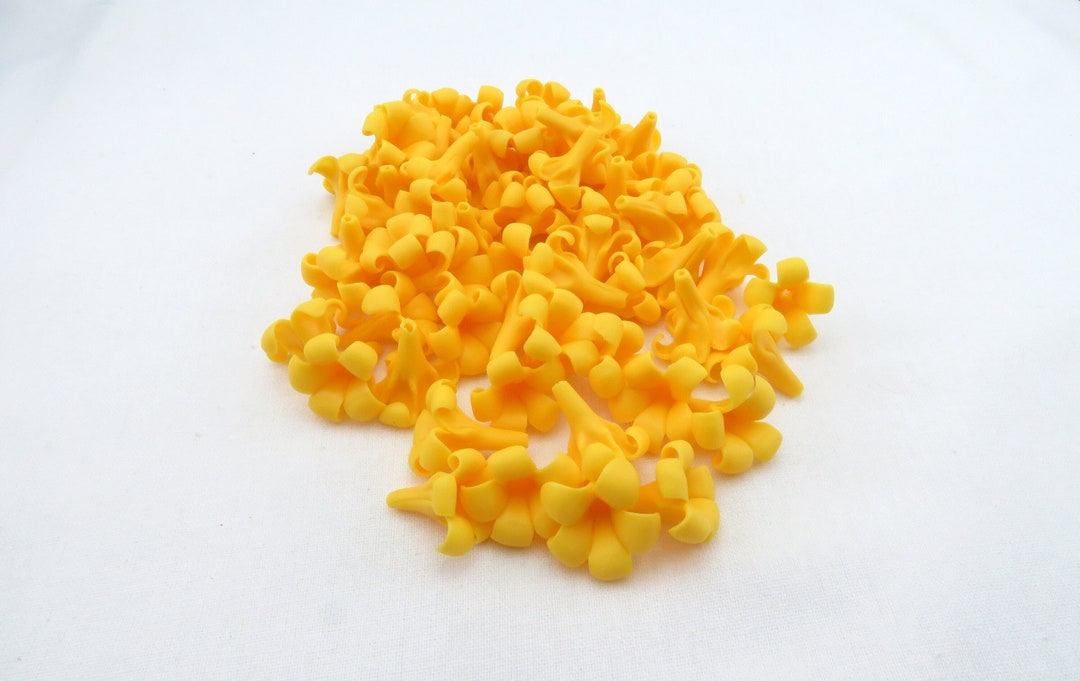 Orange-yellow Puakenikeni Clay Flowers, Yellow Orange, Clay Flowers for ...