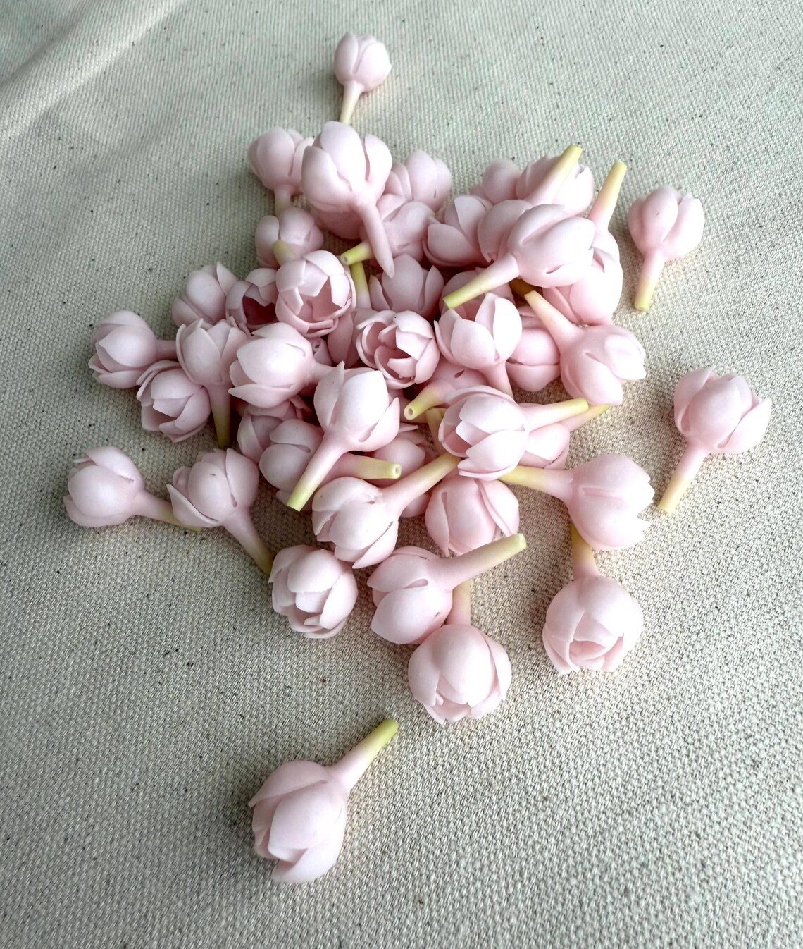 Pink Partially Blooming Pikake Clay Flowers, White Pikake, Bags of 25 ...