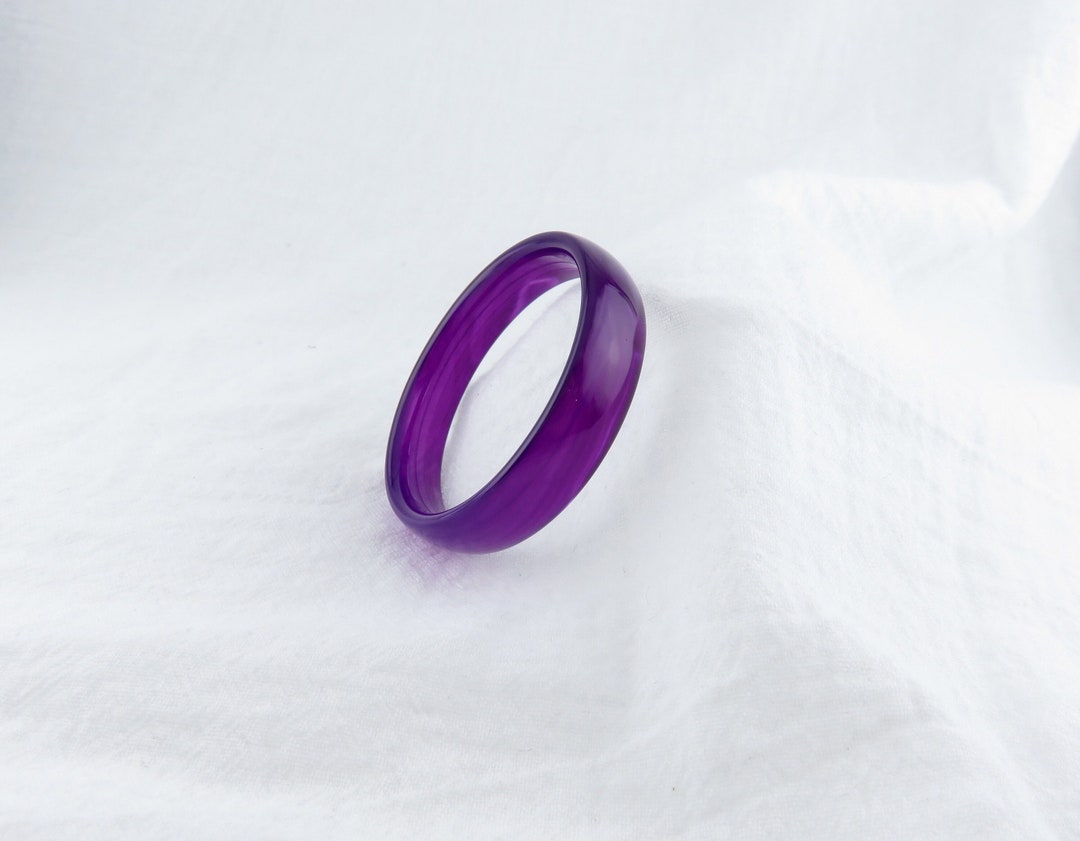 Purple Jade Bangles for Kids Size 5.5", Kid's Bangles / Purple Bangle ...