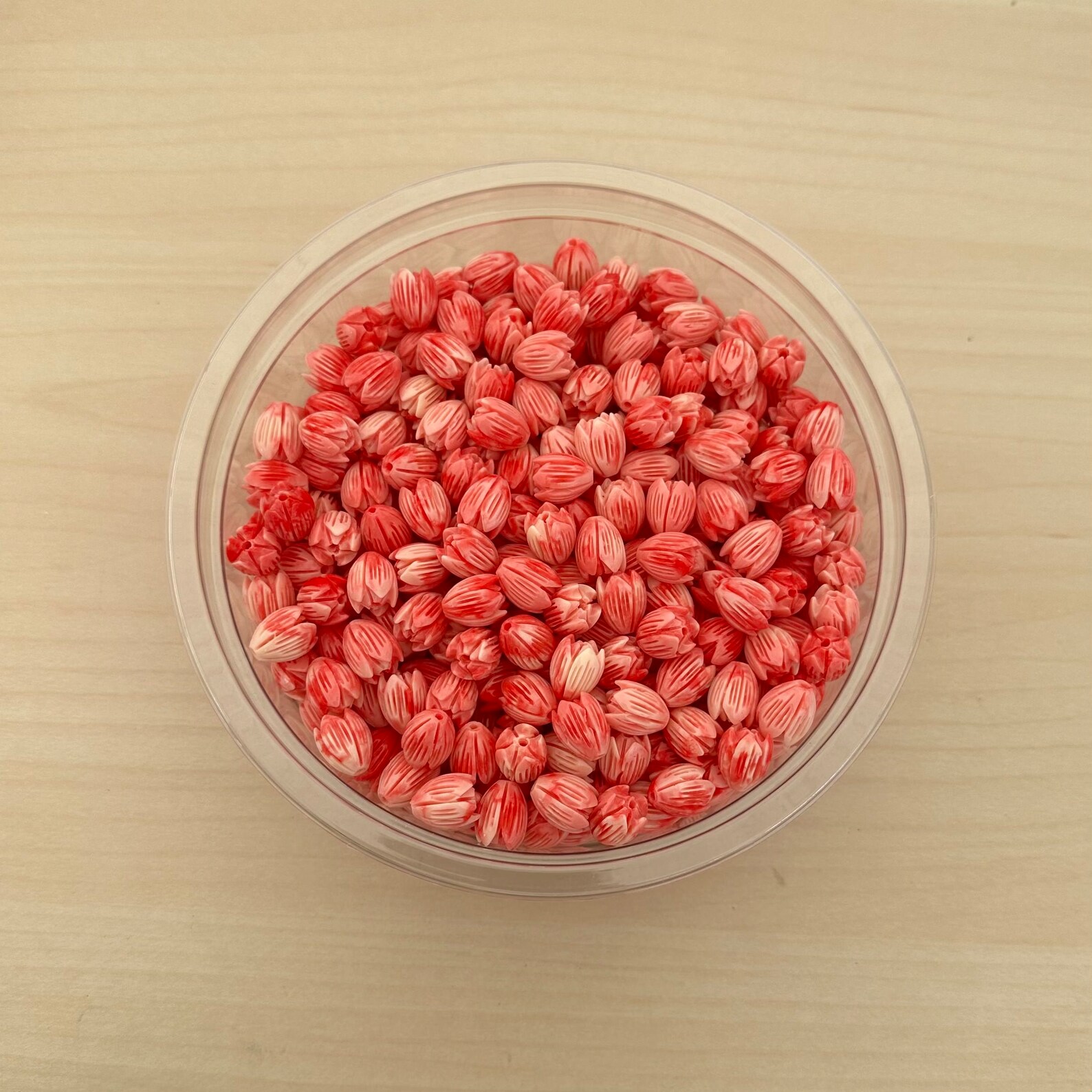 Red Pikake Jasmine Flower Beads, Variagated Color / DIY Loose Beads ...
