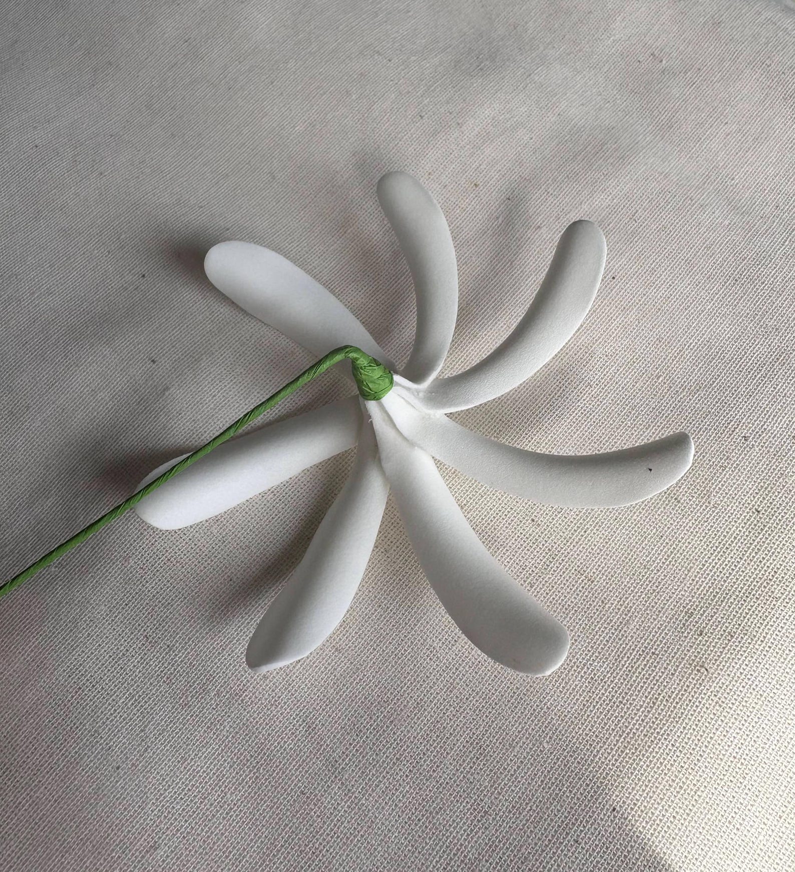 Tiare Foam Flower With White Pearl, 4" Ear Flower, Hair Pick / Tahitian ...