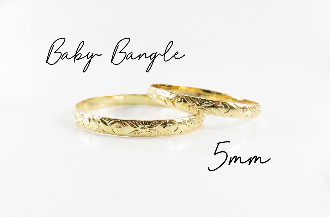 5mm Gold Baby Bangle / Hamilton Hawaiian Heirloom Gold Plated Jewelry ...