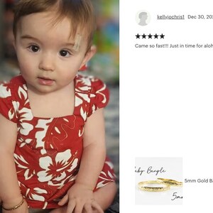 5mm Gold Baby Bangle / Hamilton Hawaiian Heirloom Gold Plated Jewelry ...