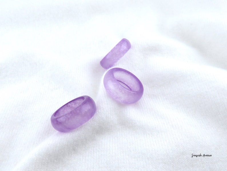 Translucent Real Jade Ring Purple Jade / Lavender Purple - Etsy