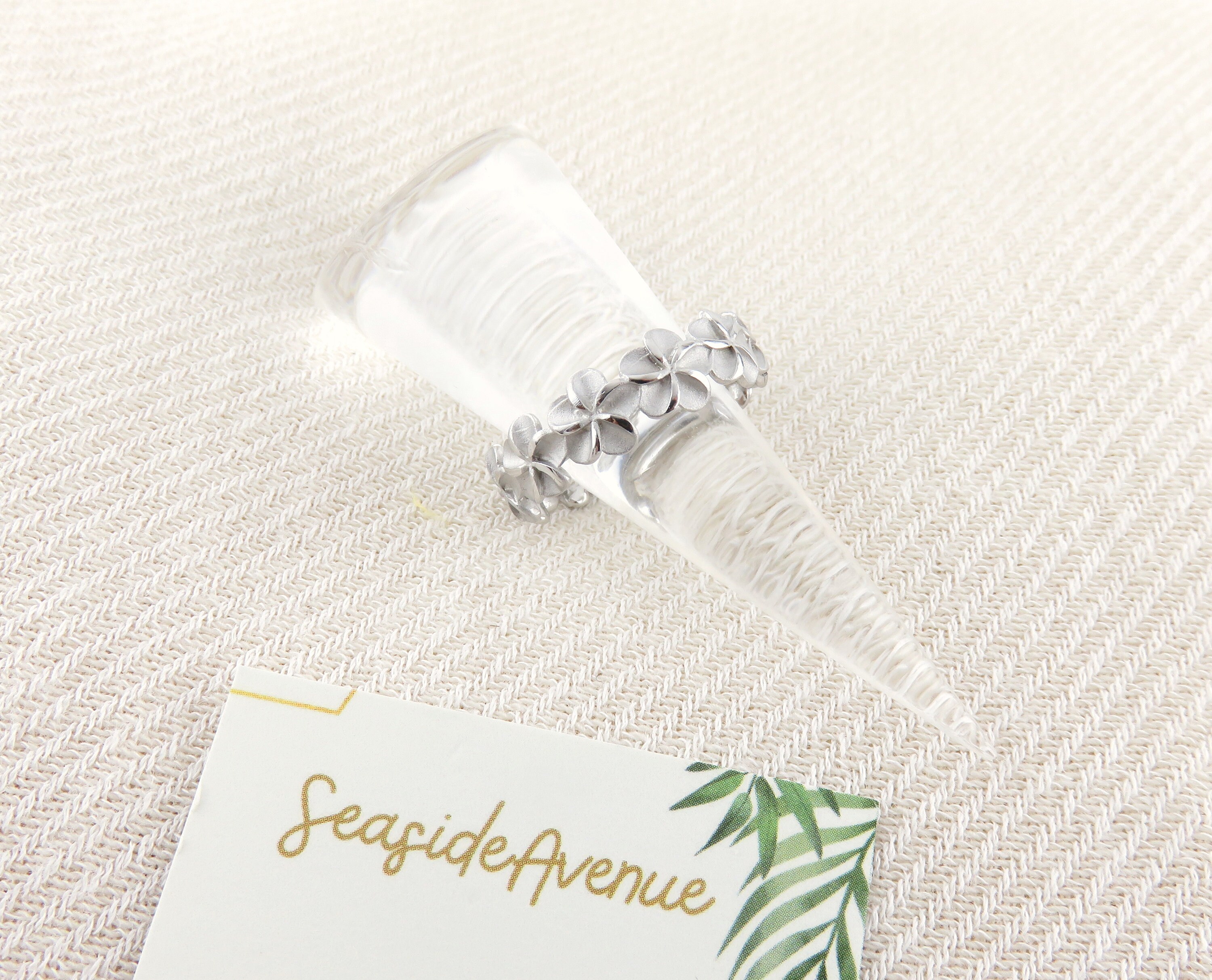 5mm Silver Plumeria Flower Band Lei Ring Minimalist Hawaiian - Etsy