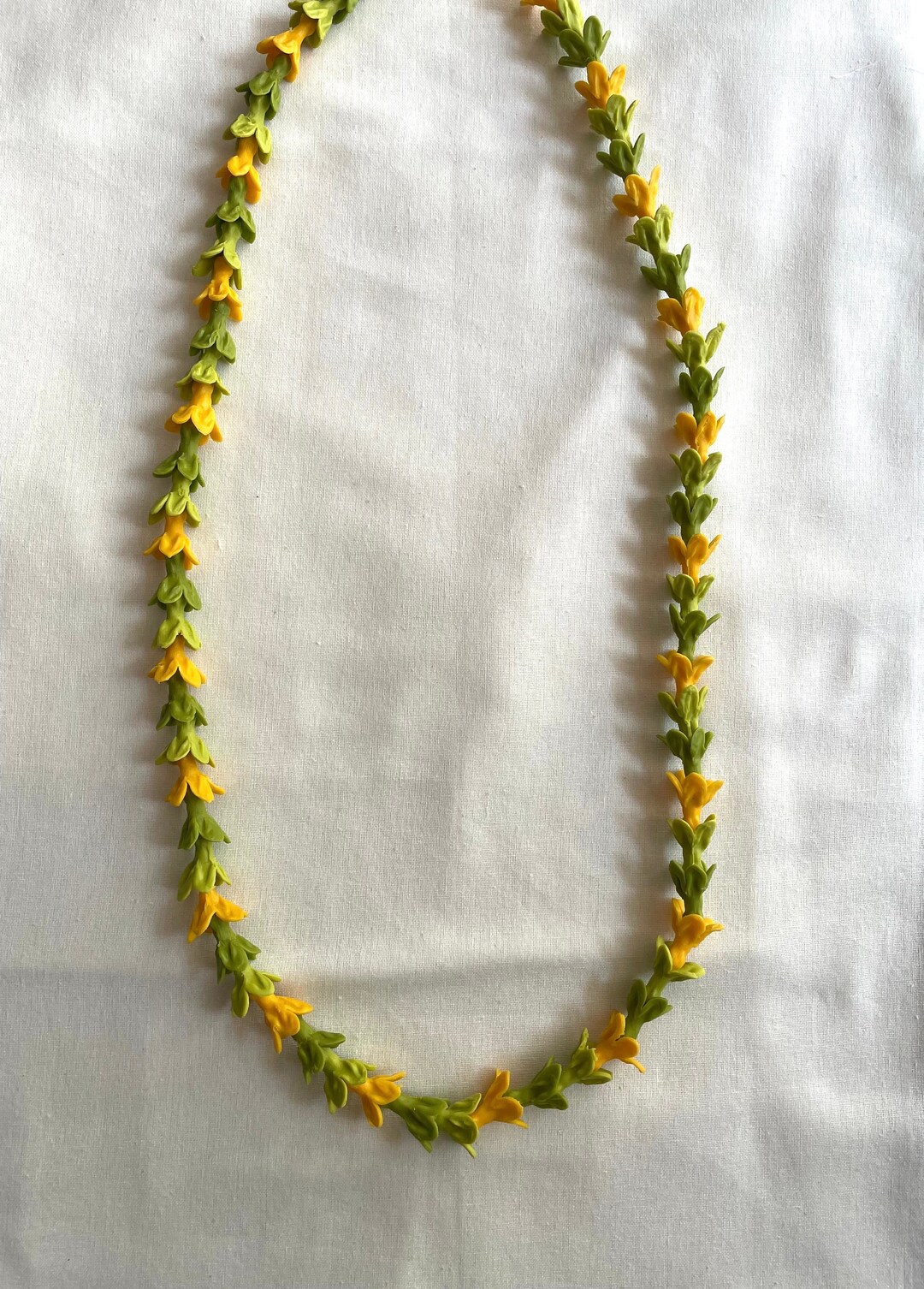 Handmade Multicolor Pakalana Flower Lei, Life-like Clay Flowers ...